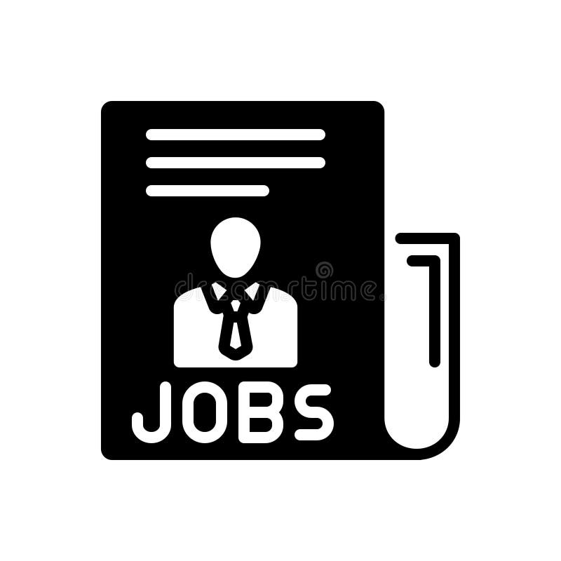 Black Solid Icon for Jobs, Task and Office Stock Vector - Illustration ...
