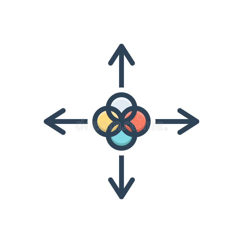 Color Illustration Icon for Join, Modulate and Frit Stock Illustration ...