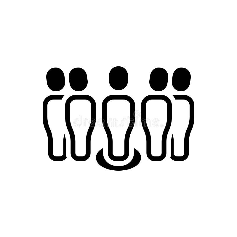 Black Solid Icon for Joining, Group and People Stock Vector ...