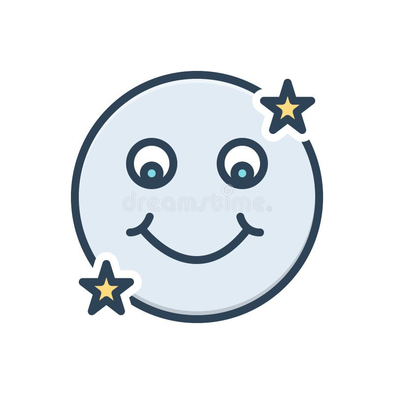 Color Illustration Icon for Joy, Pleasure and Happiness Stock ...
