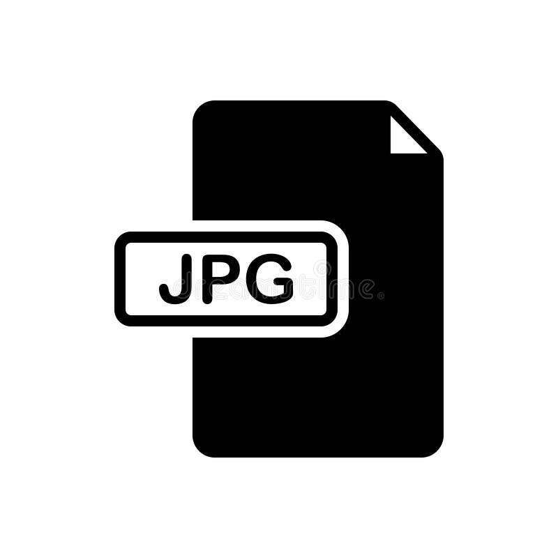Black Solid Icon for Jpg, Extension and File Stock Vector ...