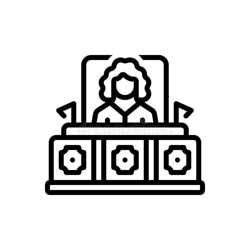 Black Line Icon for Judge, Justice and Lawful Stock Vector ...