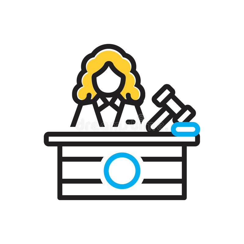 Multi Color Icon for Judge, Justice and Legal Stock Vector ...