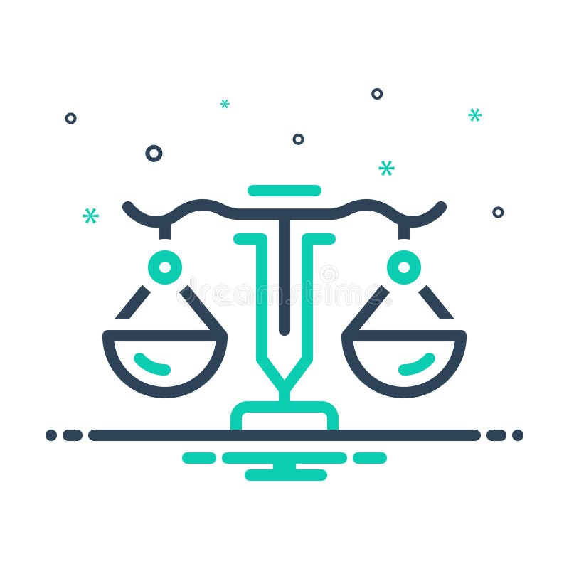 Mix Icon for Justice, Rectitude and Legal Stock Vector - Illustration ...