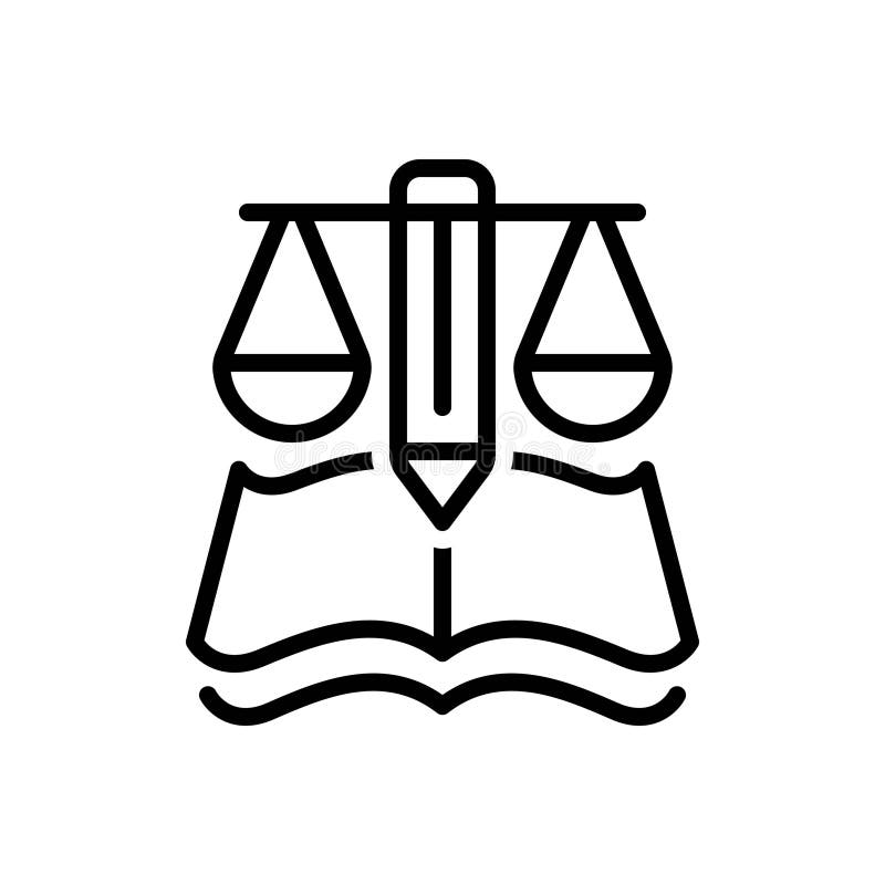 Black Line Icon for Justice, Rectitude and Balance Stock Illustration ...