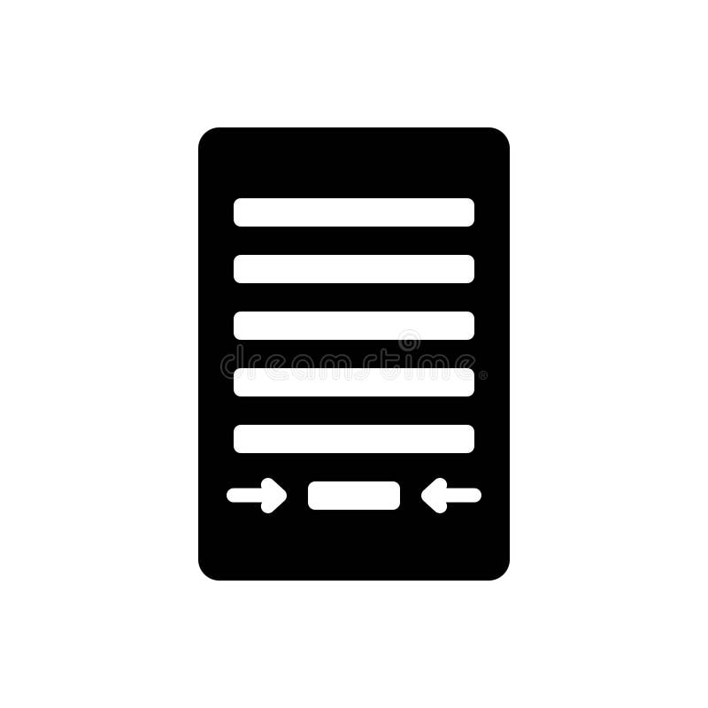 Black Solid Icon for Justify, Confirm and Explain Stock Illustration ...