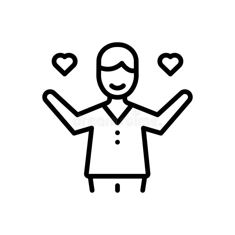 Black Line Icon for Keen, Desirous and Eager Stock Vector ...