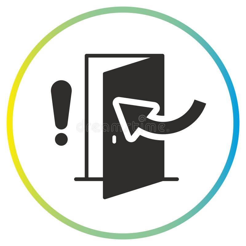 Icon of Keep Door Closed, Flat Symbol Stock Vector - Illustration of ...