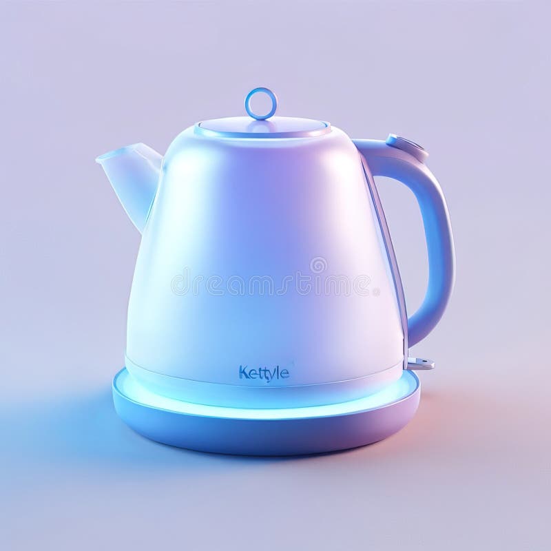 Icon of Kettle, Glossy Glass Style Stock Illustration - Illustration of ...