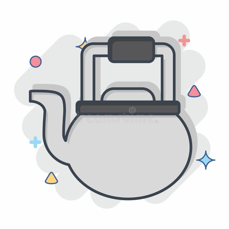 Icon Kettle. Related To Cooking Symbol. Comic Style. Simple Design ...