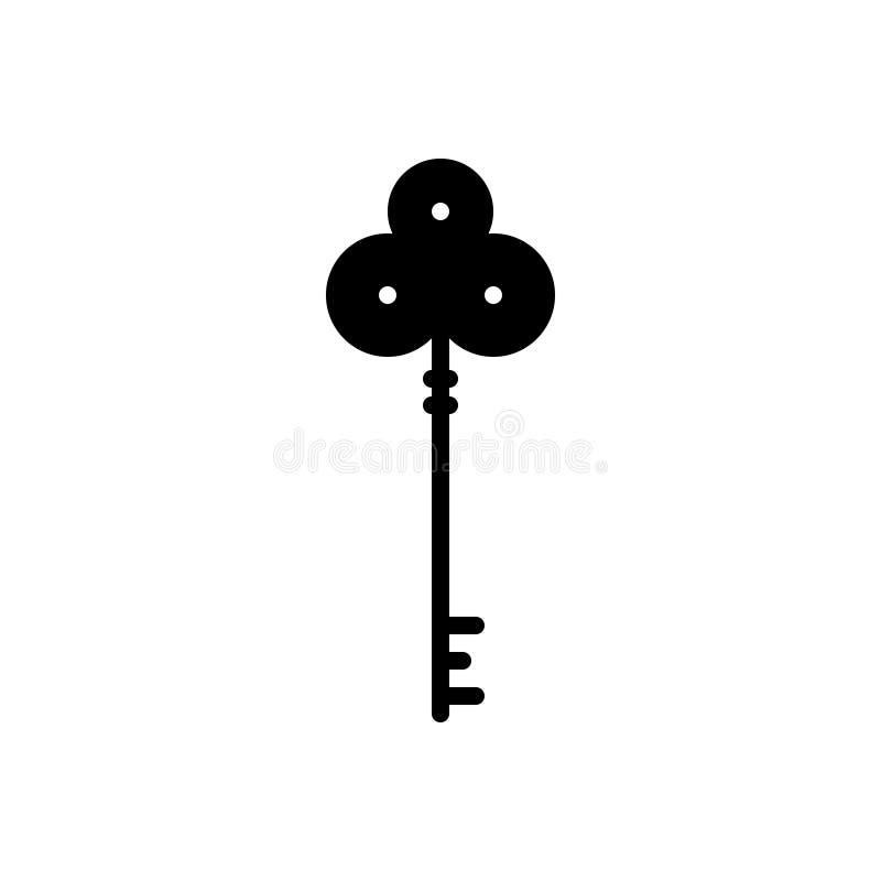 Black Solid Icon for Key, Clef and Latchkey Stock Vector - Illustration ...
