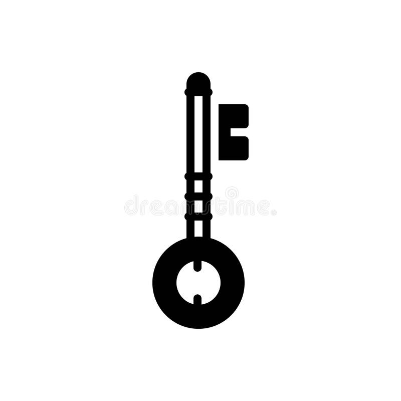 Black Solid Icon for Key, Latchkey and Access Stock Illustration ...