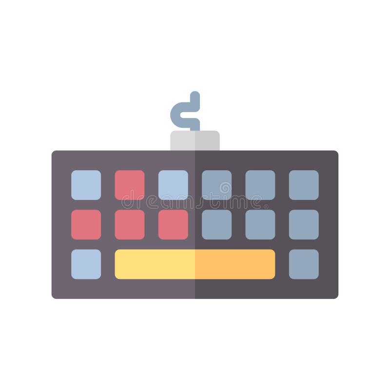 Icon Keyboard in Flat Style. Vector Illustration and Editable Stroke ...