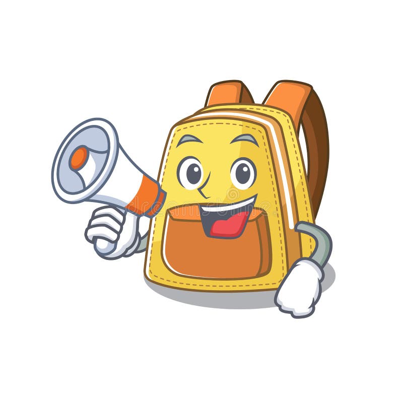 An Icon of Kids School Backpack Having a Megaphone Stock Vector ...