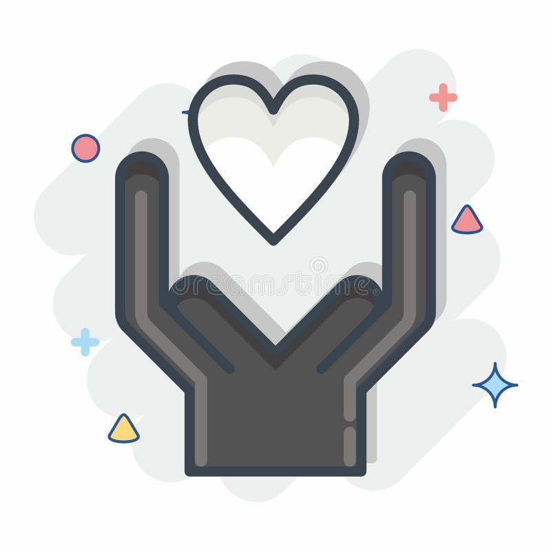 Icon Kind. Related To Volunteering Symbol. Comic Style. Help and ...