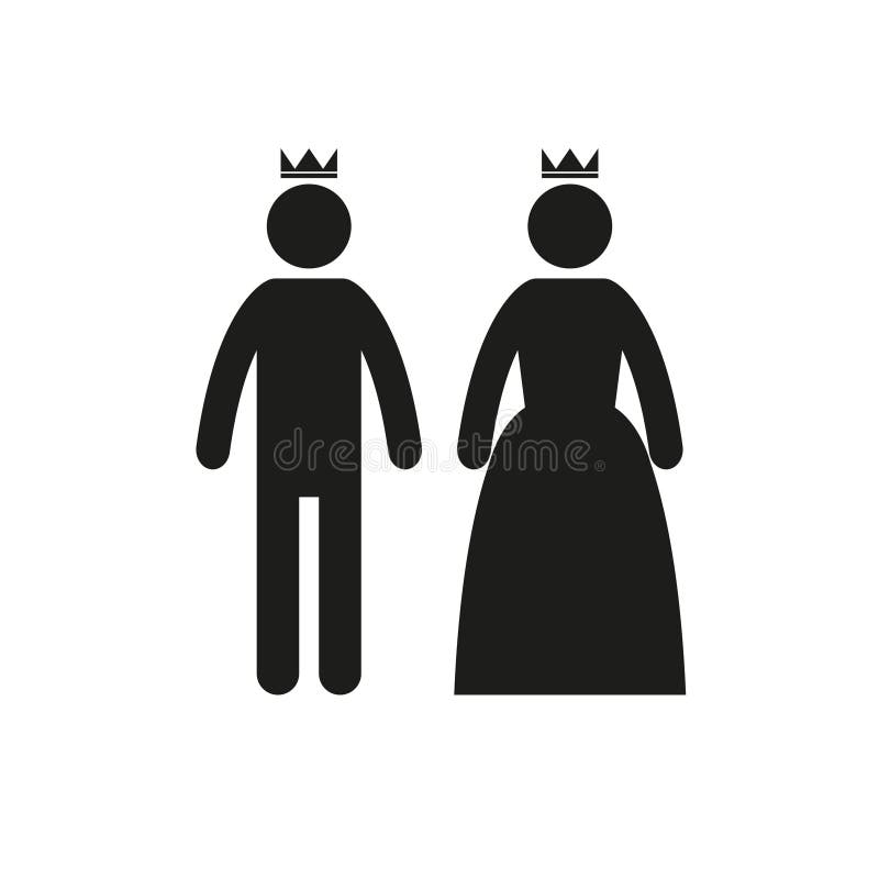 Icon king and Queen. stock vector. Illustration of marriage - 108862913