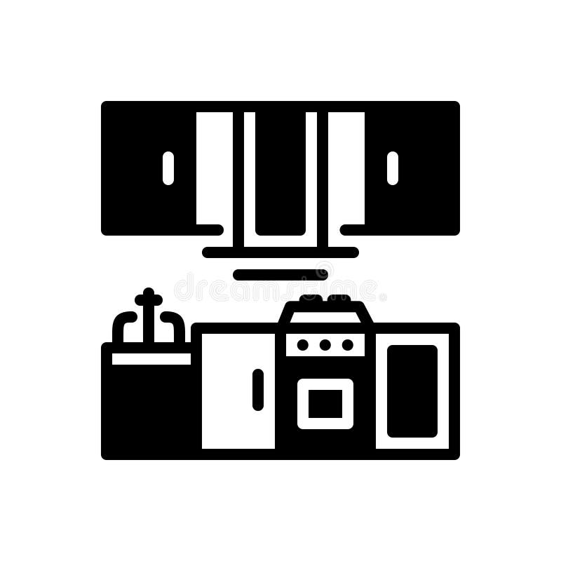 Black Solid Icon for Kitchen, Cooking and Kitchenette Stock Vector ...