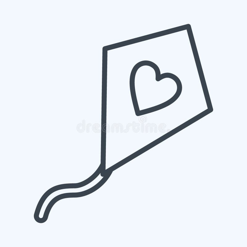 Icon Kite. Suitable for Summer Symbol. Line Style. Simple Design ...