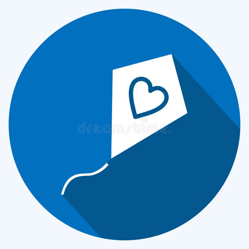 Icon Kite. Suitable for Summer Symbol. Long Shadow Style. Simple Design ...