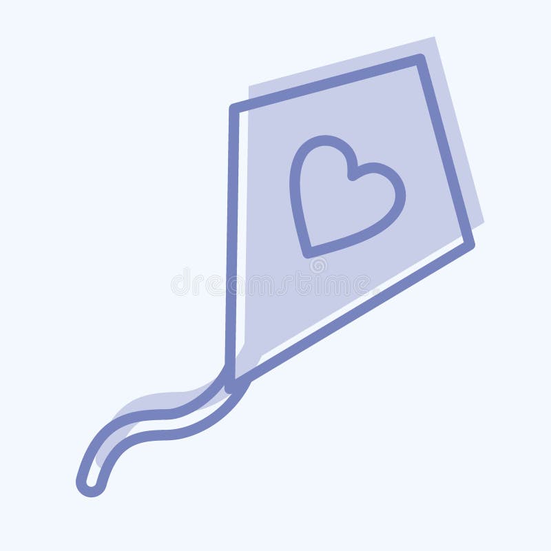 Icon Kite. Suitable for Summer Symbol. Two Tone Style. Simple Design ...