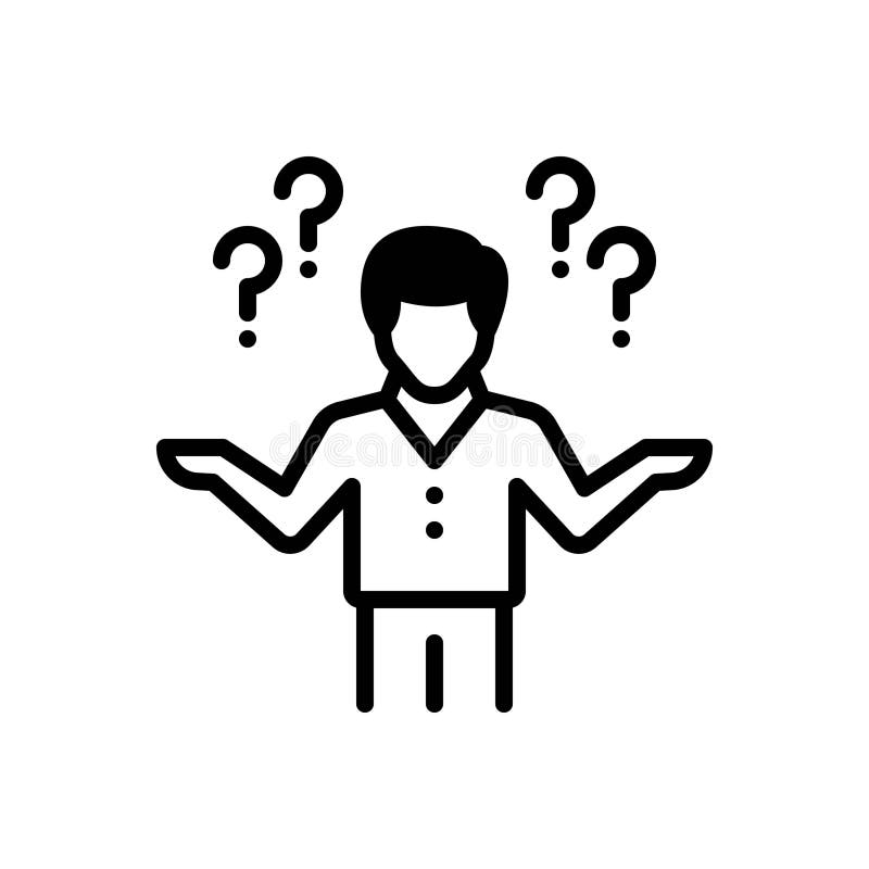 Confused Person Clipart Black And White