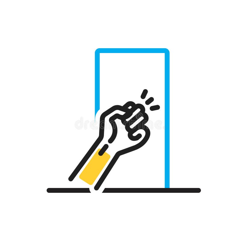 Multi Color Icon for Knock, Rap and Knocking Stock Illustration ...