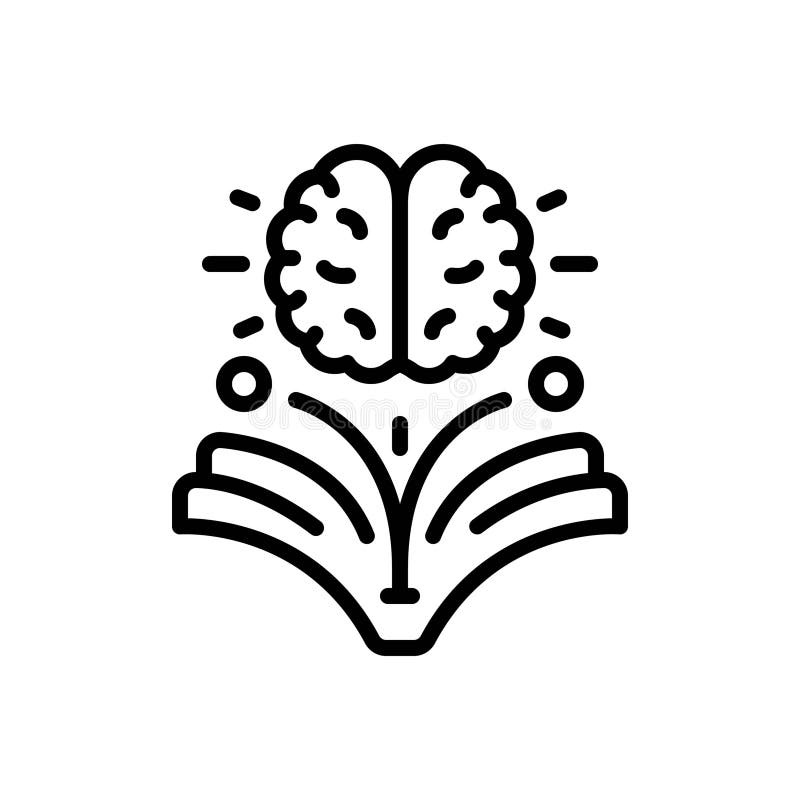 Black Line Icon for Knowledge, Knowing and Education Stock Vector ...