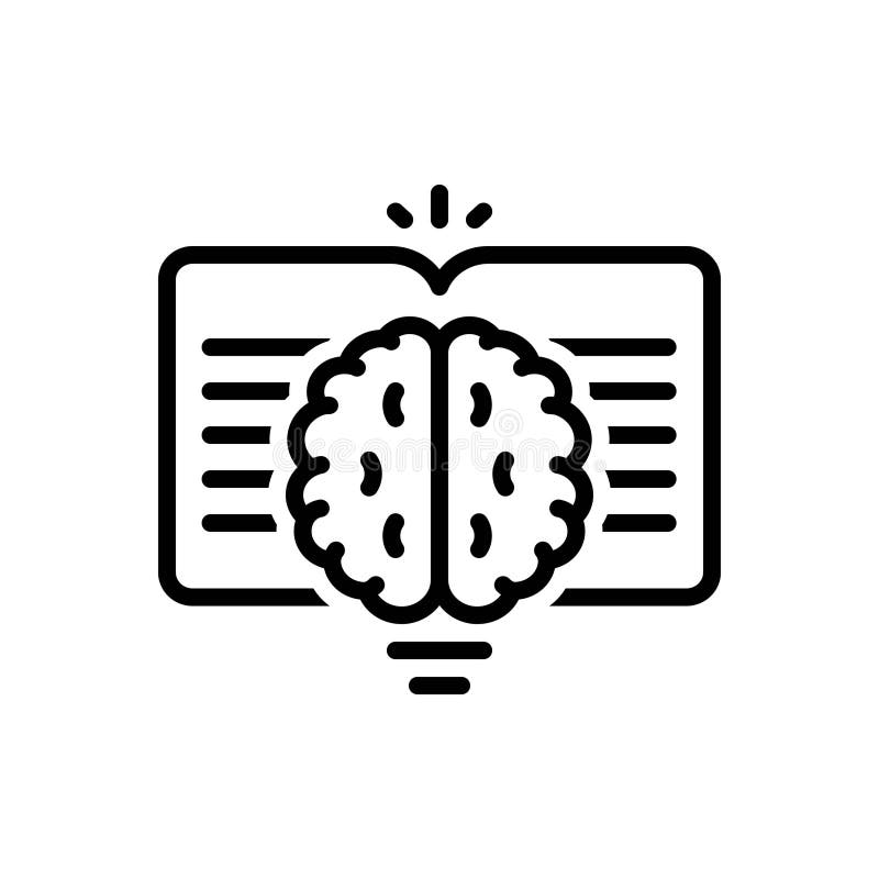 Black Line Icon for Knowledge, Wisdom and Book Stock Vector ...