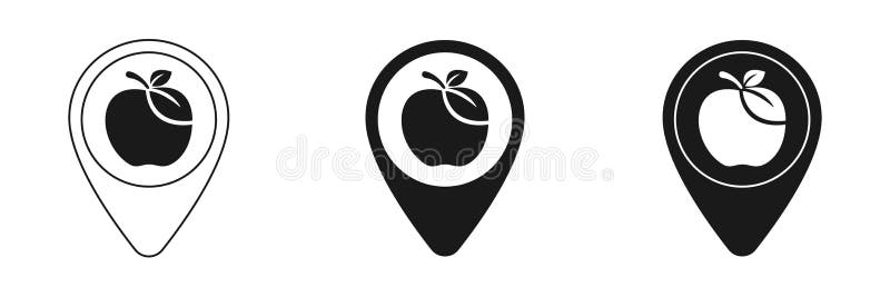 Icon, Label on the Map. the Apple Icon Stock Illustration ...