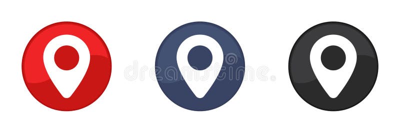 Icon, Label on the Map. Set of Multicolored Icons Stock Illustration ...