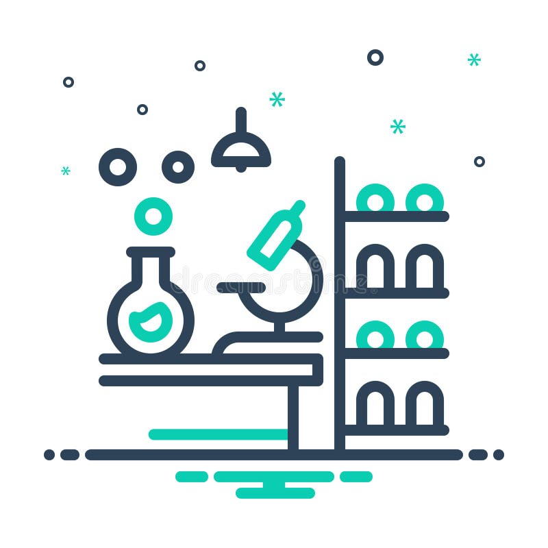 Mix Icon for Laboratory, Microscope and Workplace Stock Vector ...