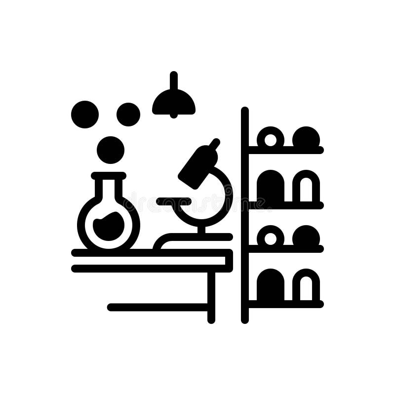 Black Solid Icon for Laboratory, Microscope and Workshop Stock Vector ...