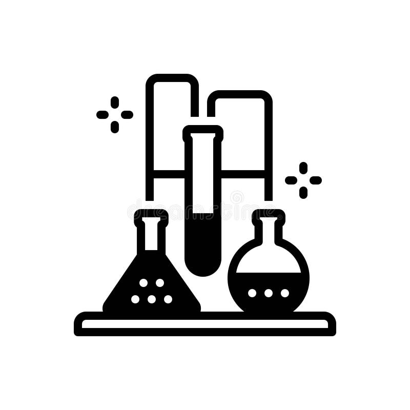 Black Solid Icon for Laboratory, Workshop and Tube Stock Vector ...
