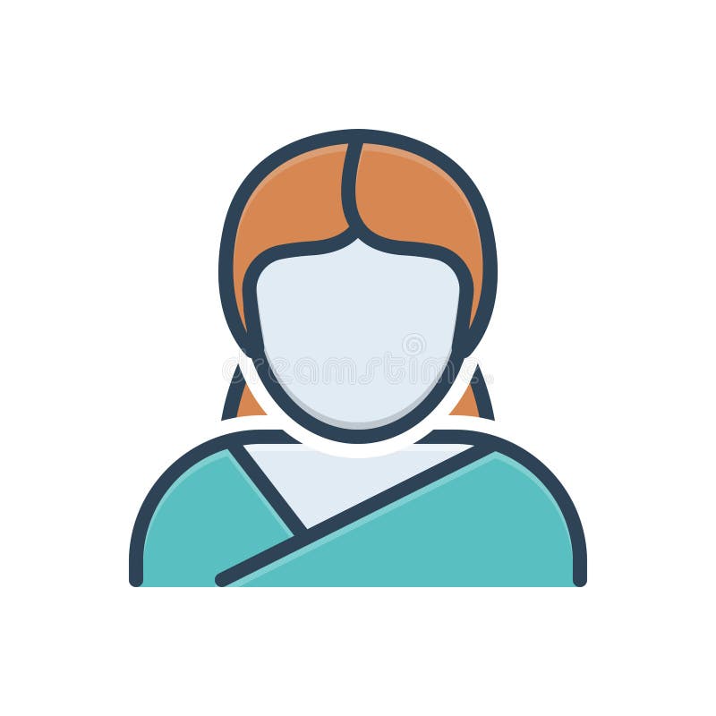 Color Illustration Icon for Lady, Dame and Female Stock Illustration ...