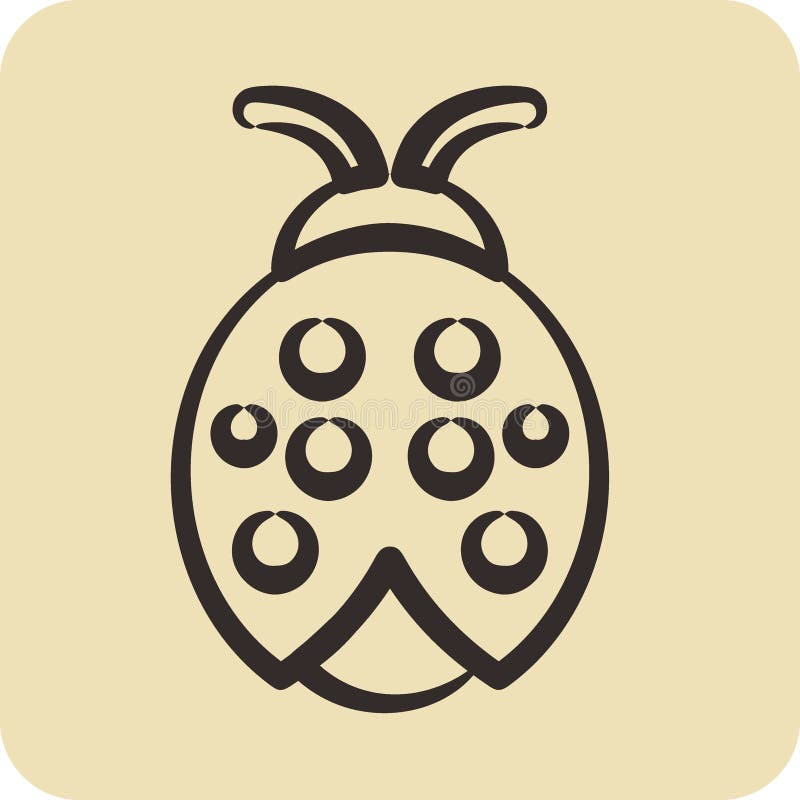 Icon Ladybug. Suitable for Garden Symbol. Hand Drawn Style. Simple ...