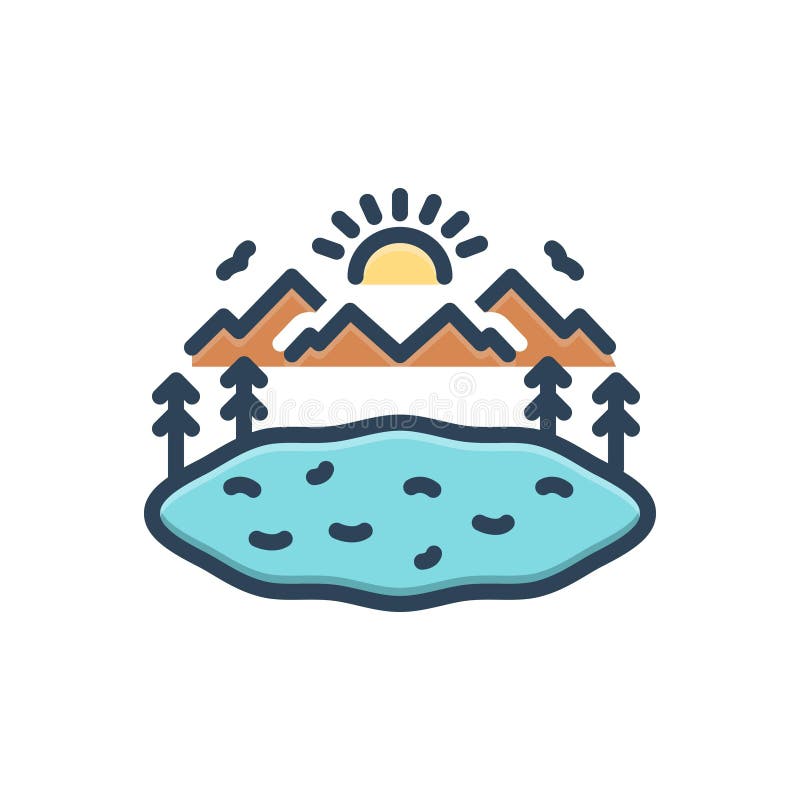 Color Illustration Icon for Lake, Pond and Pool Stock Vector ...