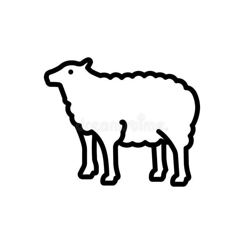 Black Line Icon for Lamb, Baa Lamb and Sheep Stock Vector ...