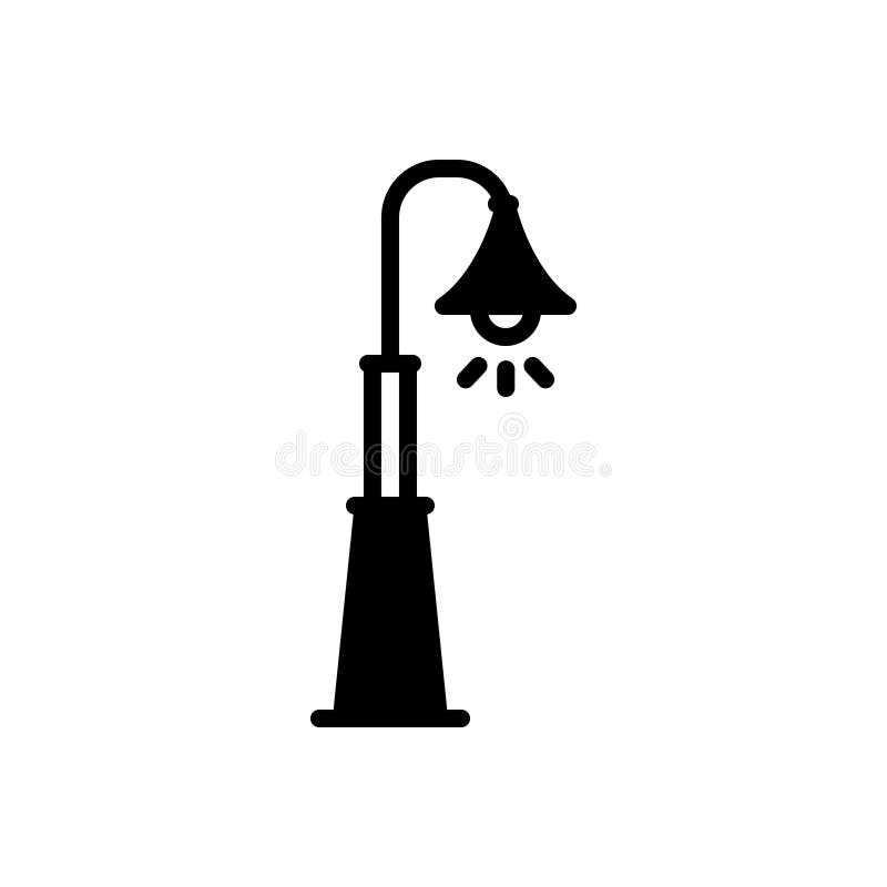 Black Solid Icon for Lamp Post, Electric and Electrically Stock Vector ...