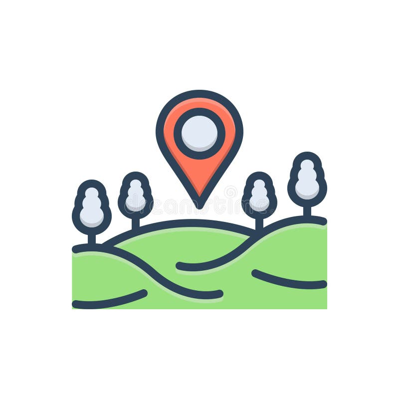 Color Illustration Icon for Land, Location and Field Stock Vector ...