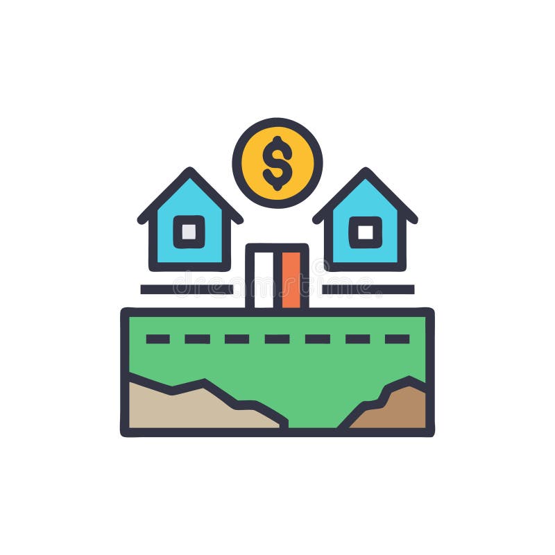 Icon of Land Ownership for Development Stock Photo - Illustration of ...