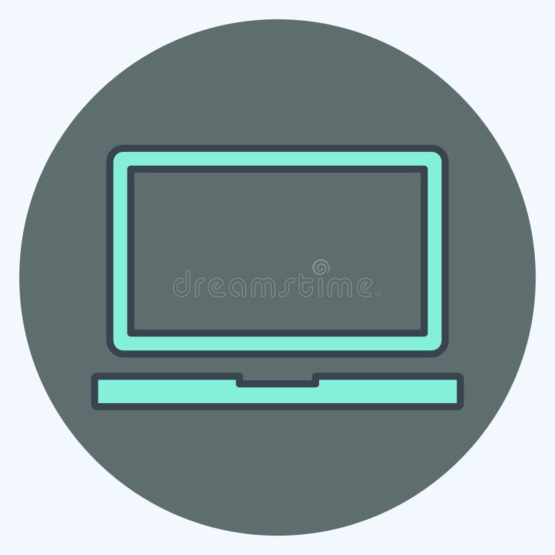 Icon Laptop - Flat Style,Simple Illustration,Editable Stroke Stock ...