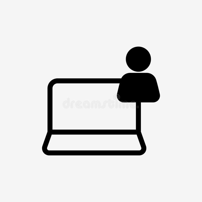 Icon Laptop and user. stock vector. Illustration of icons - 350680588