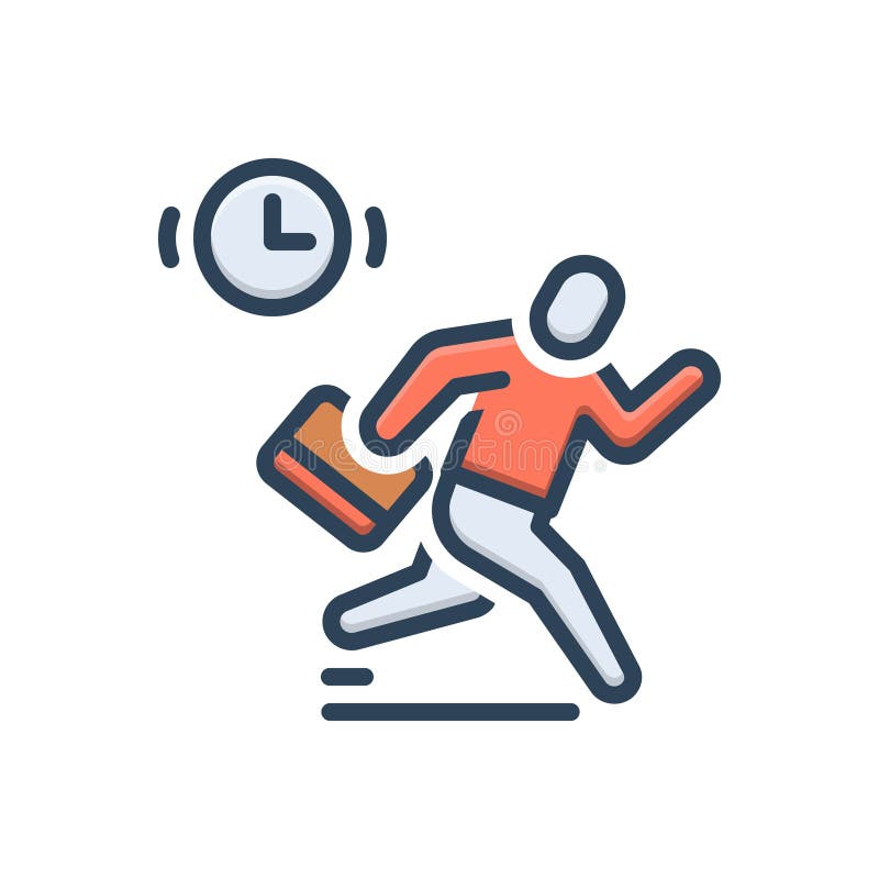 Color Illustration Icon for Late, Hurrying and Fast Stock Vector ...
