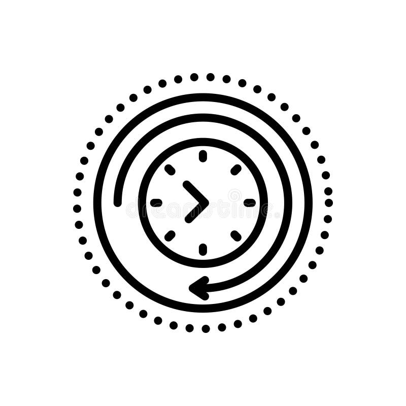 Black Line Icon for Later, Hereinafter and Afterwards Stock Vector ...