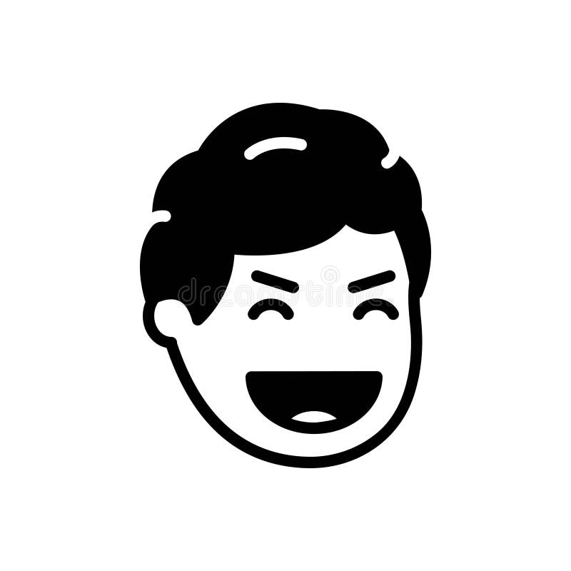 Black Solid Icon for Laughing, Guffaw and Nicker Stock Illustration ...