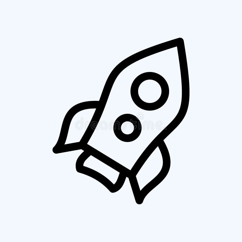 Icon Launch. Suitable for Startup Symbol. Line Style. Simple Design ...