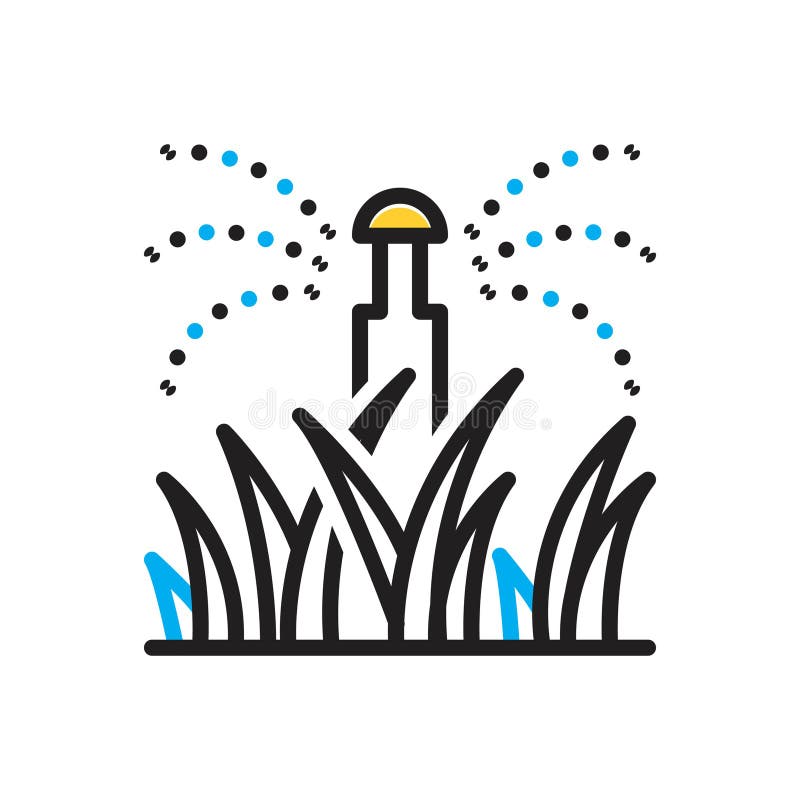 Multi Color Icon for Lawn, Grass and Field Stock Illustration ...