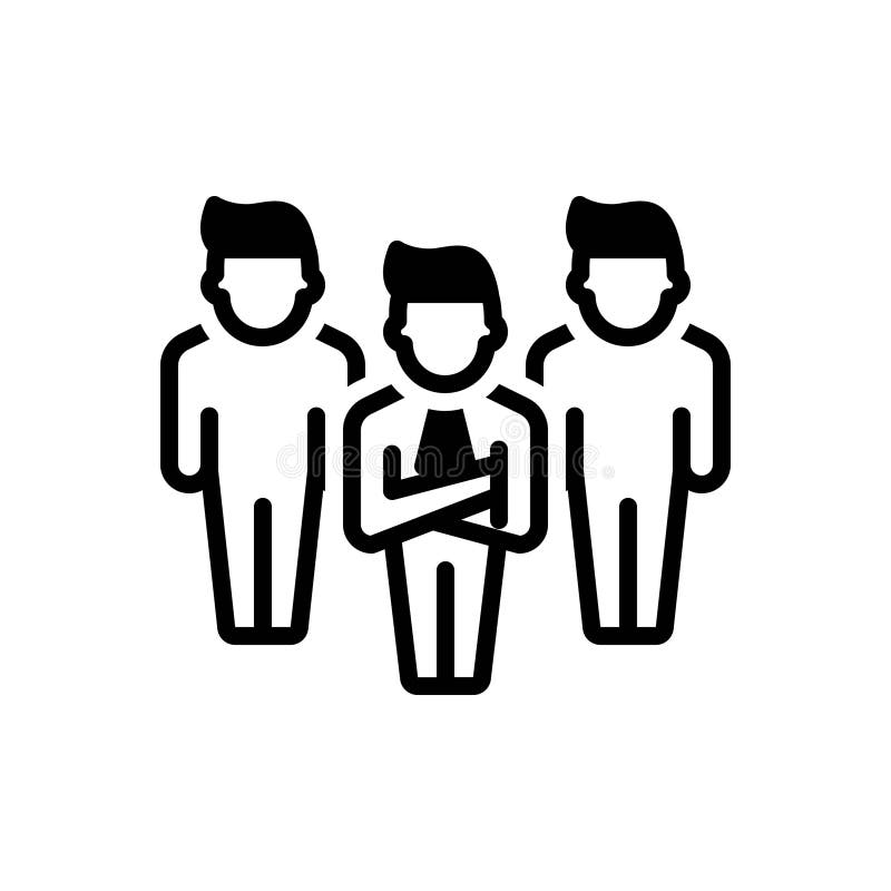 Black Solid Icon for Leader, Head and Officer Stock Vector ...