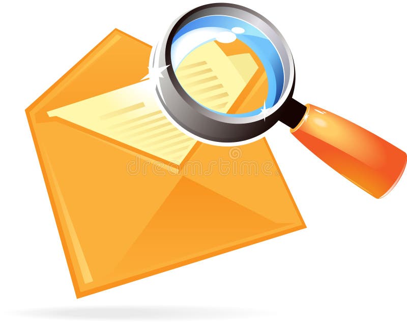 Icon of document and lens stock vector. Illustration of glass - 10688874