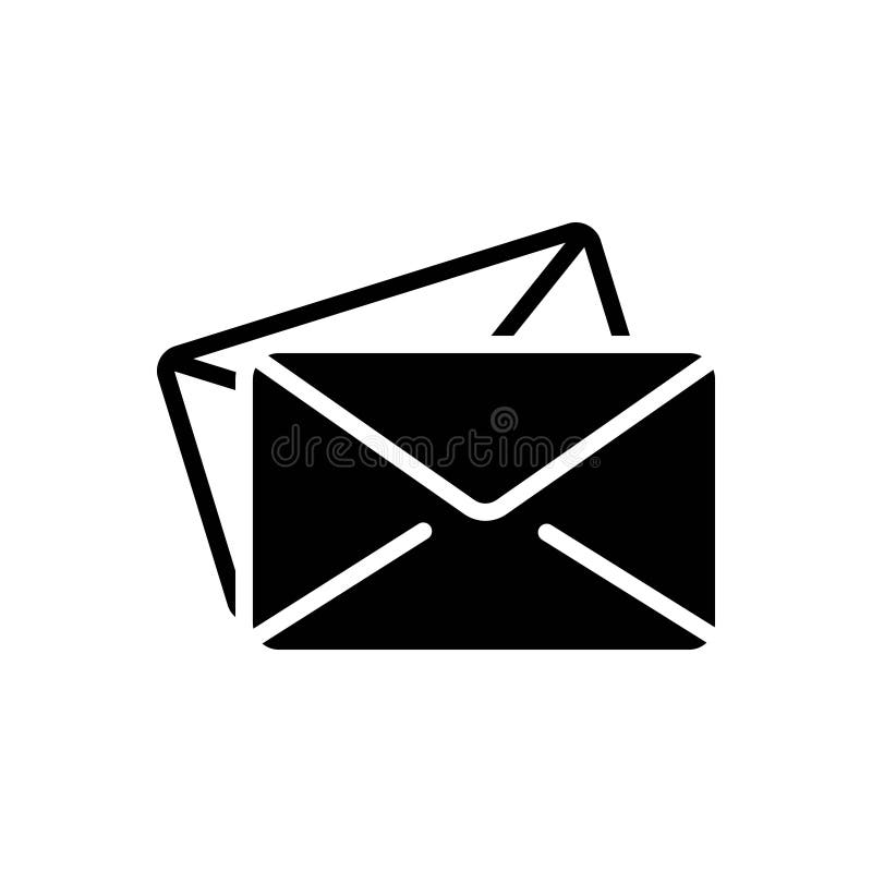 Black Solid Icon for Letters, Communication and Epistle Stock Vector - Illustration of ...